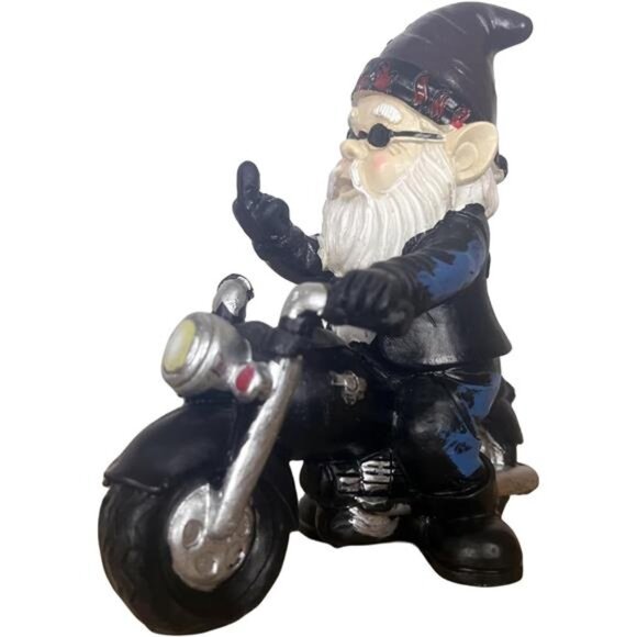 Accents | Middle Finger Dwarf Riding Motorcycle Funny Outdoor Garden ...